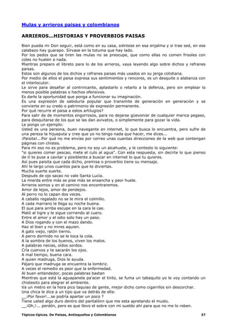 Refranes paisas colombianos | PDF