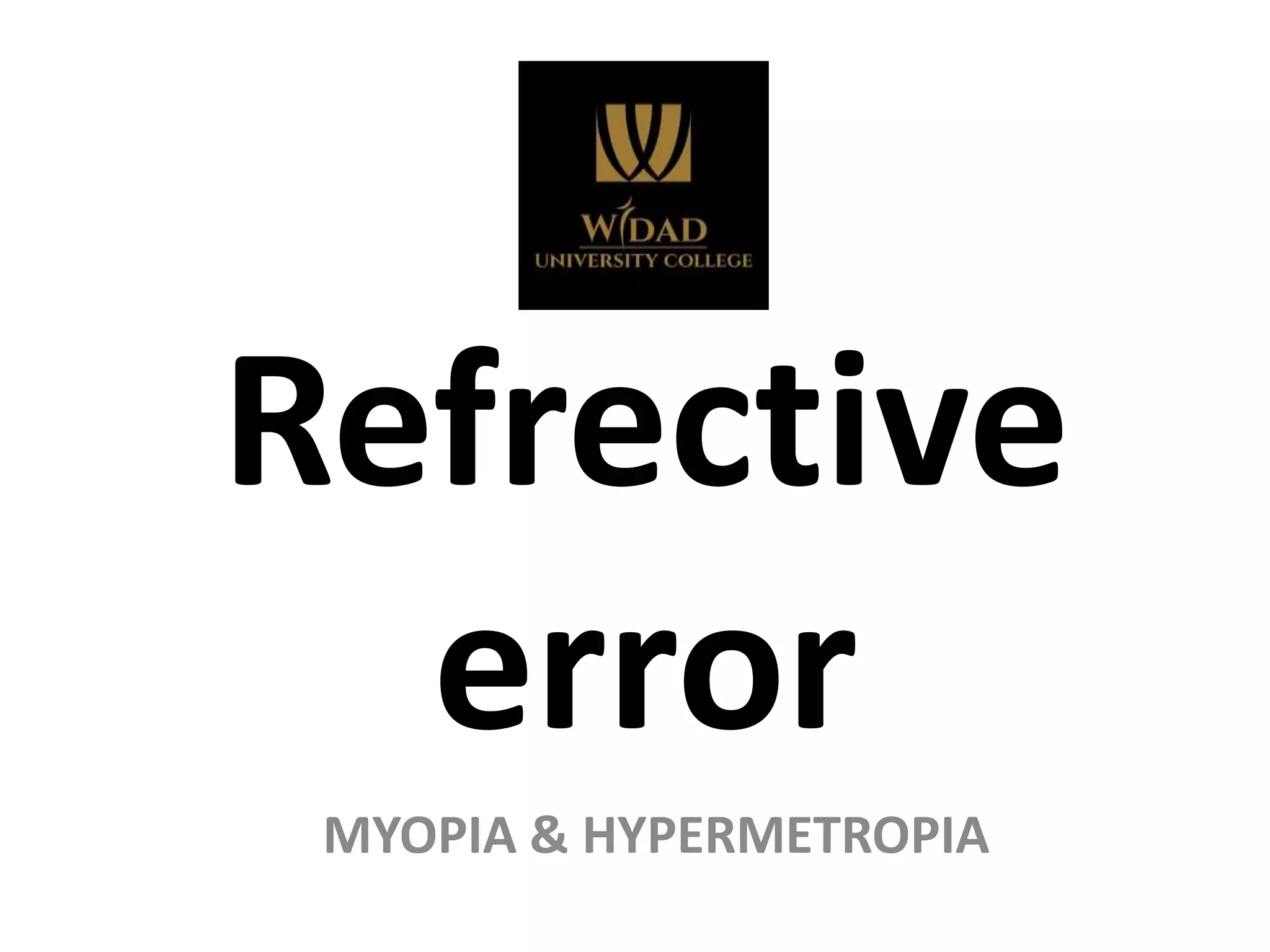 Refrective error (opthalmology) | PPT