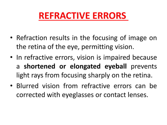 REFRECTIVE ERRORS.pptx refraction errors | PPT
