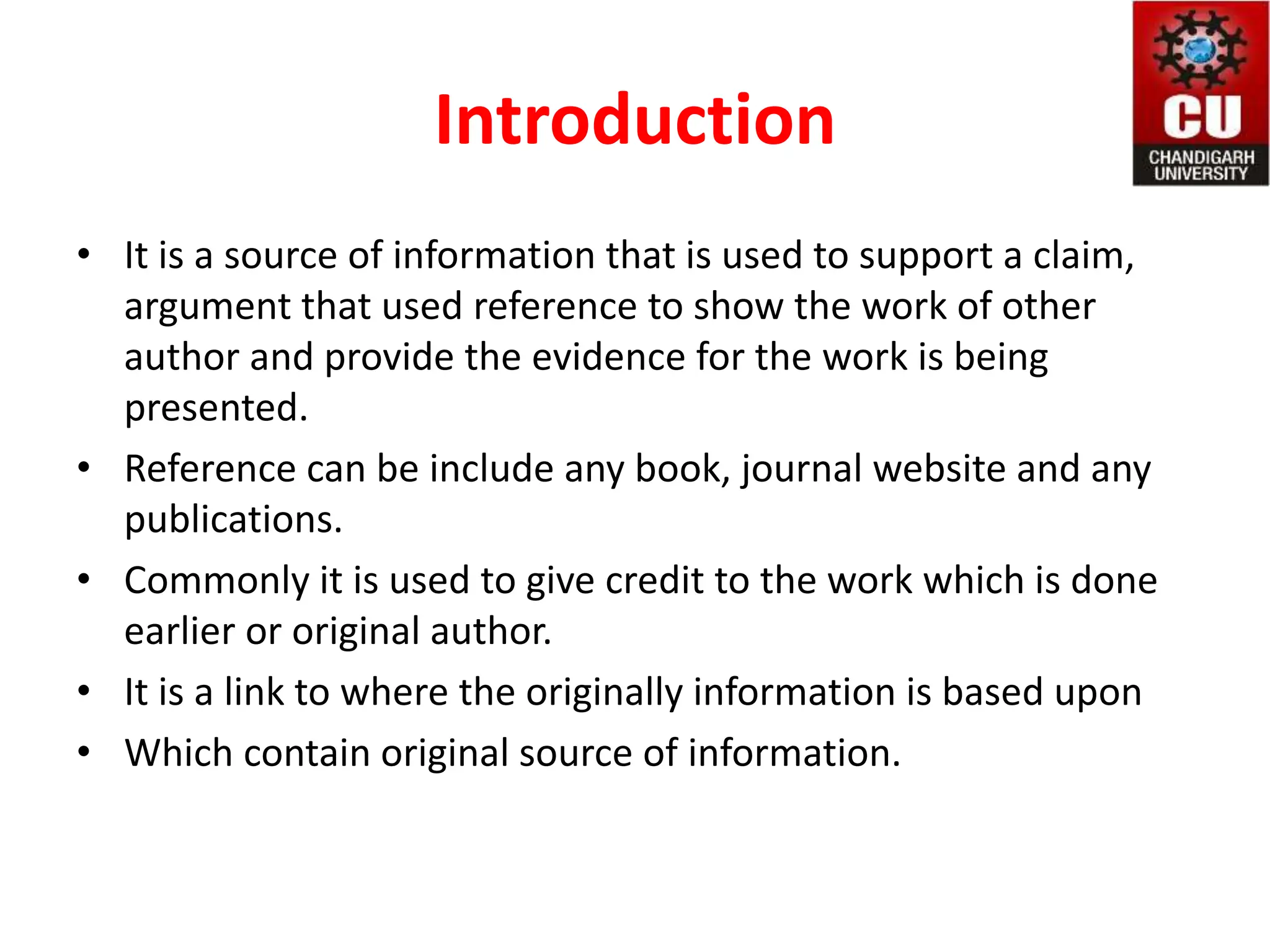 Reference and its types. | PPTX