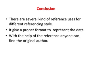 Reference and its types. | PPTX