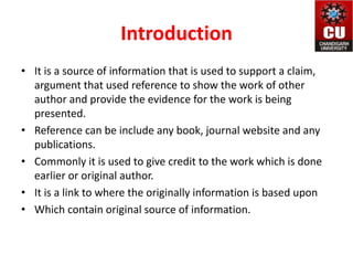 Reference and its types. | PPTX