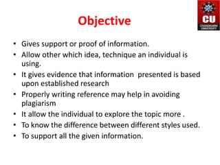 Reference and its types. | PPTX