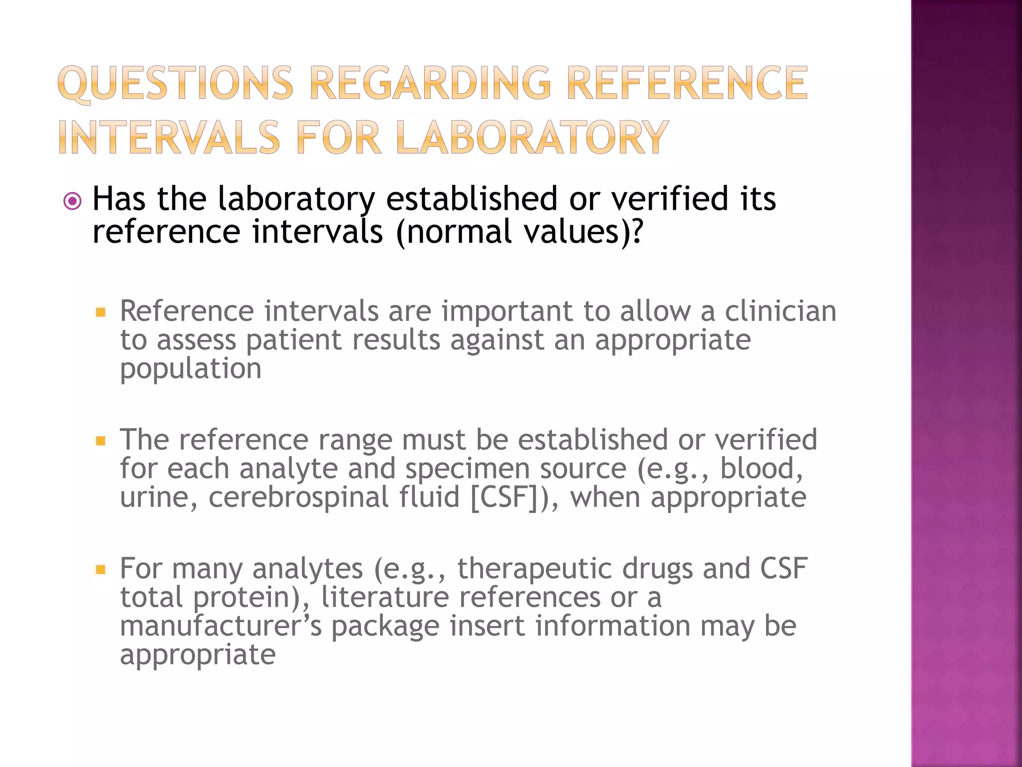 Establishment Of reference Interval | PPTX