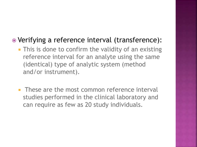 Establishment Of reference Interval | PPTX