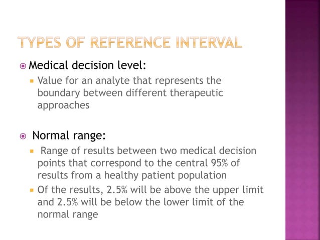 Establishment Of reference Interval | PPTX