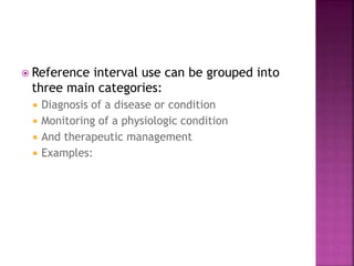 Establishment Of reference Interval | PPTX