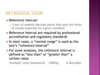Establishment Of reference Interval | PPT