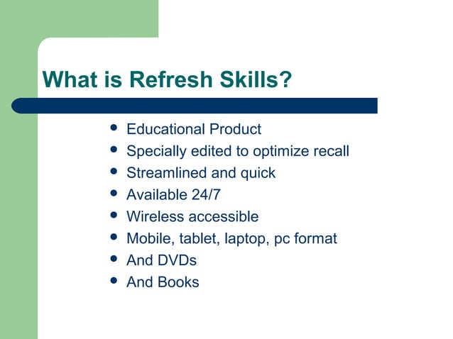 Refresh skills slides | PPT