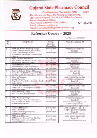 GSPC Refresher course schedule | PDF