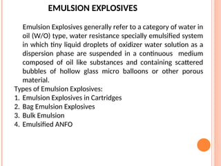 Refresher on emulsion explosives manhufacture | PPT