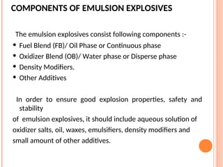 Refresher on emulsion explosives manhufacture | PPT