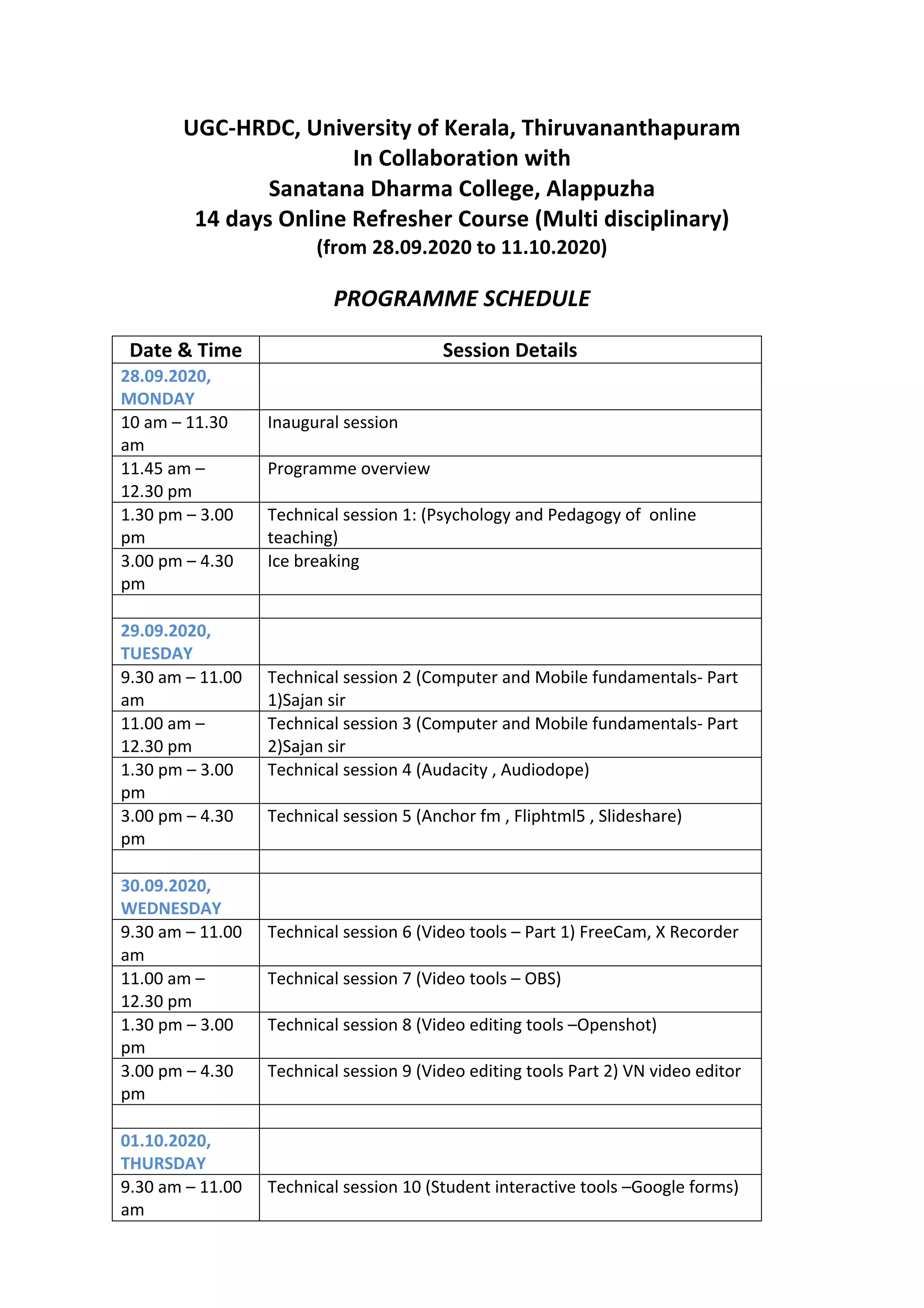 Refresher programme sd hrdc participant | PDF