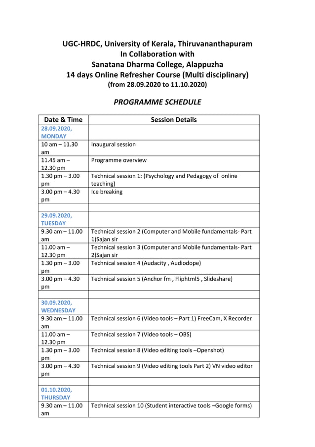 Refresher programme sd hrdc participant | PDF