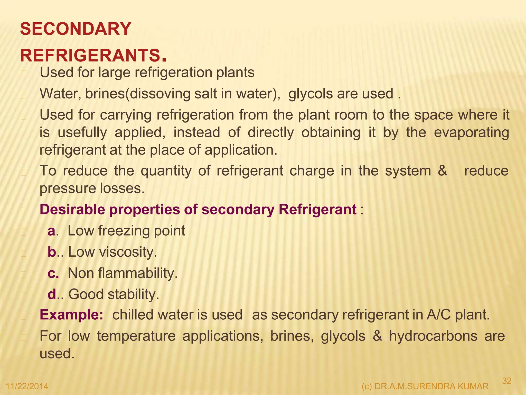 This presentation is based on Refrigeration and air conditioning | PPT