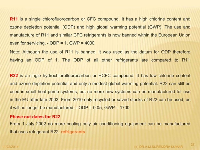 This presentation is based on Refrigeration and air conditioning | PPT