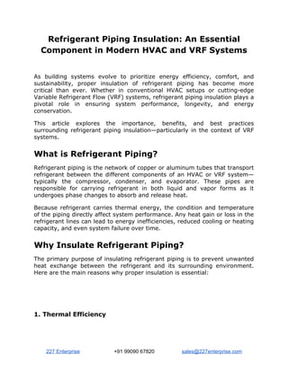 Refrigerant Piping Insulation_ An Essential Component in Modern HVAC ...