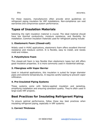 Refrigerant Piping Insulation_ An Essential Component in Modern HVAC and VRF Systems | DOCX