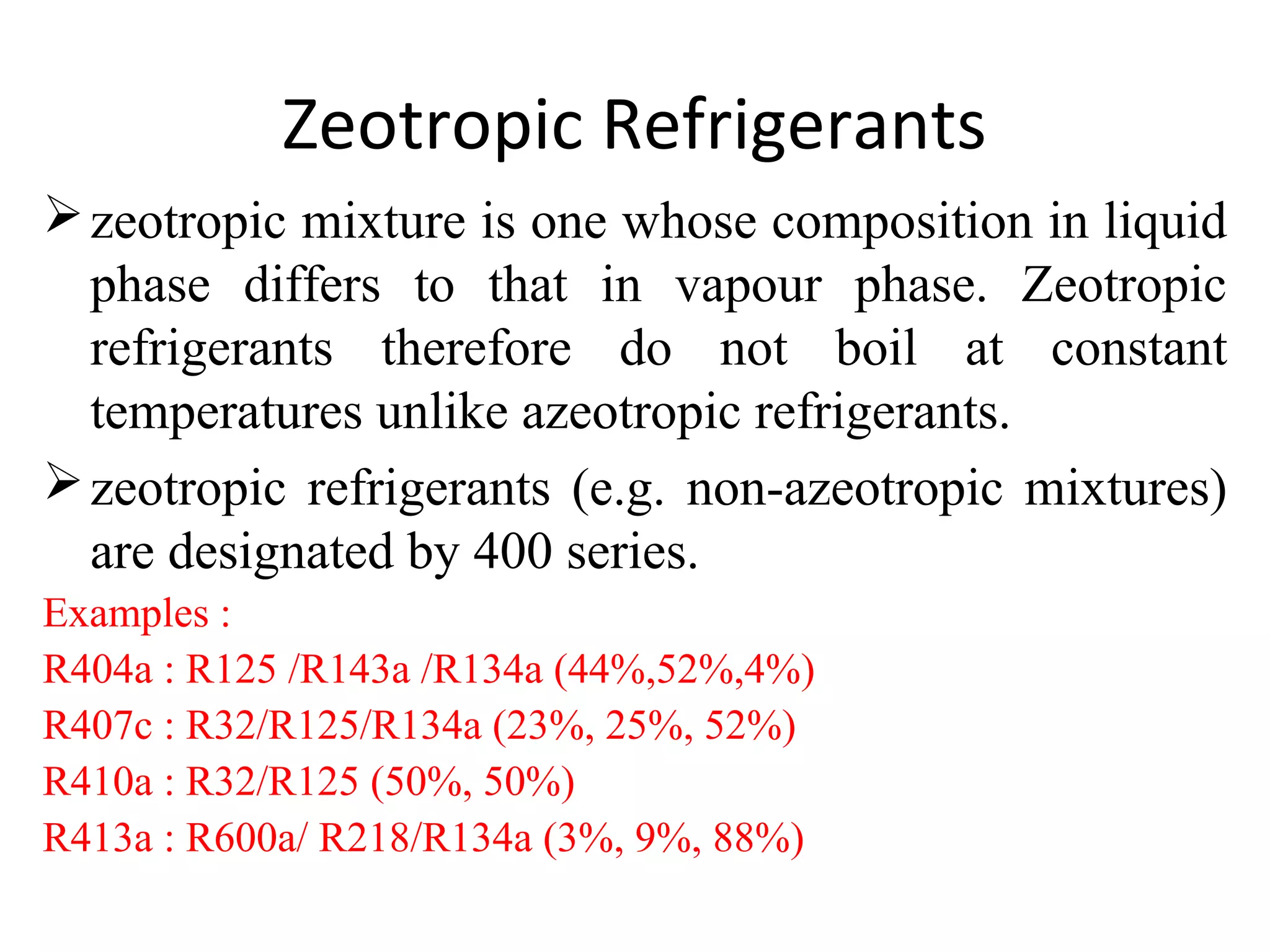Refrigerants in refrigeration and air conditioning | PPT