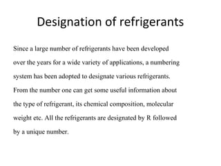 Refrigerants in refrigeration and air conditioning | PPT