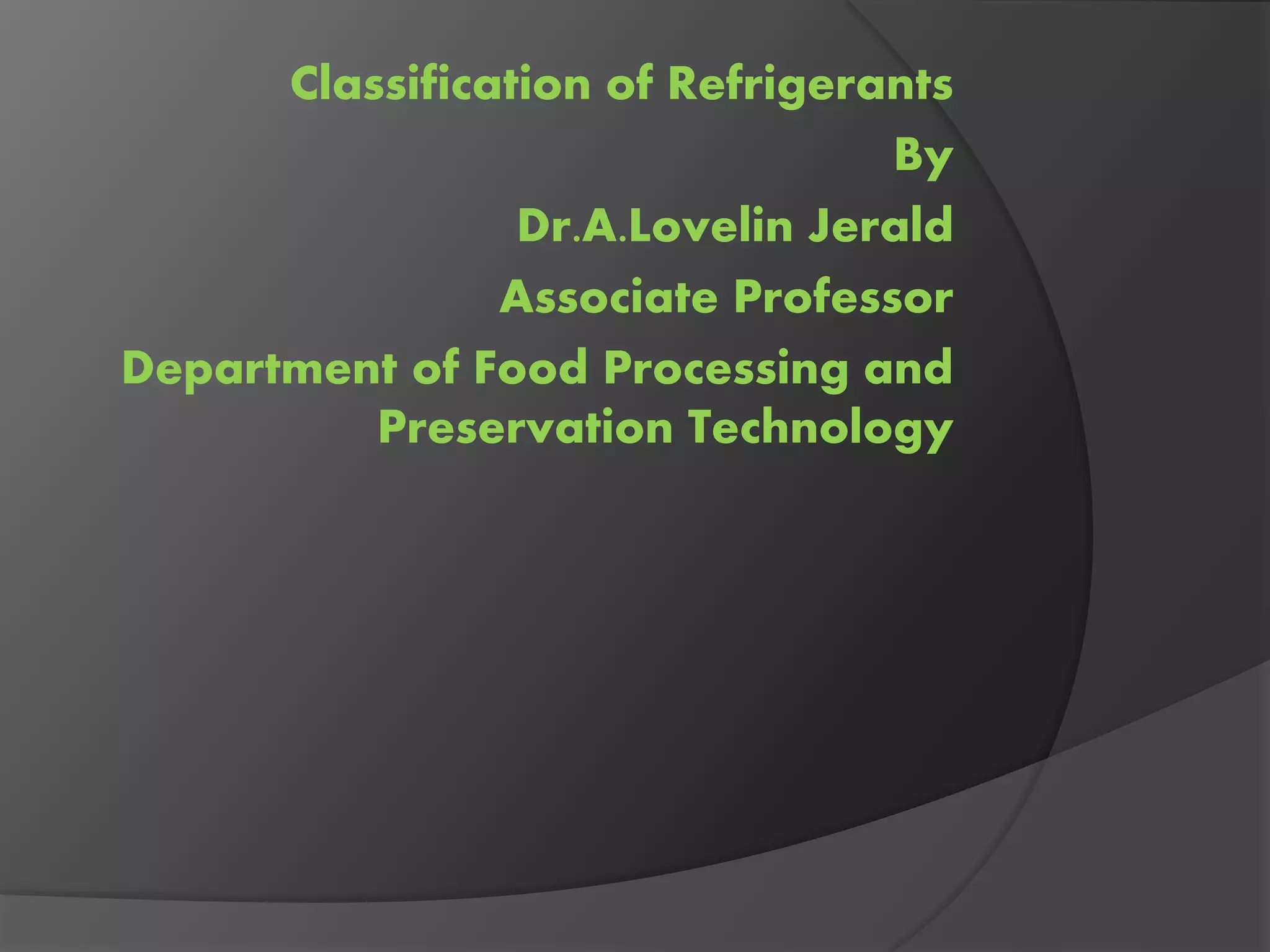 Refrigerants | PPTX
