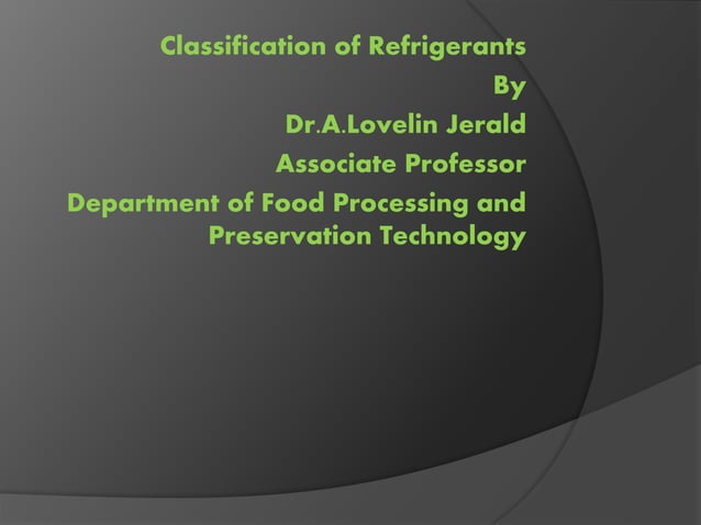 Refrigerants | PPTX
