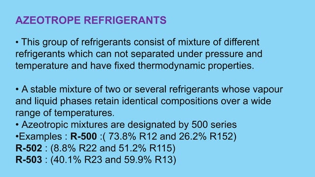 Refrigerants and designation | PPTX