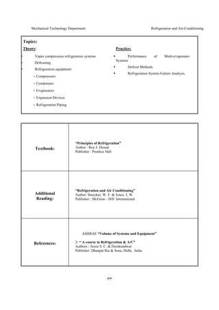 Refrigeration and air conditioning | PDF