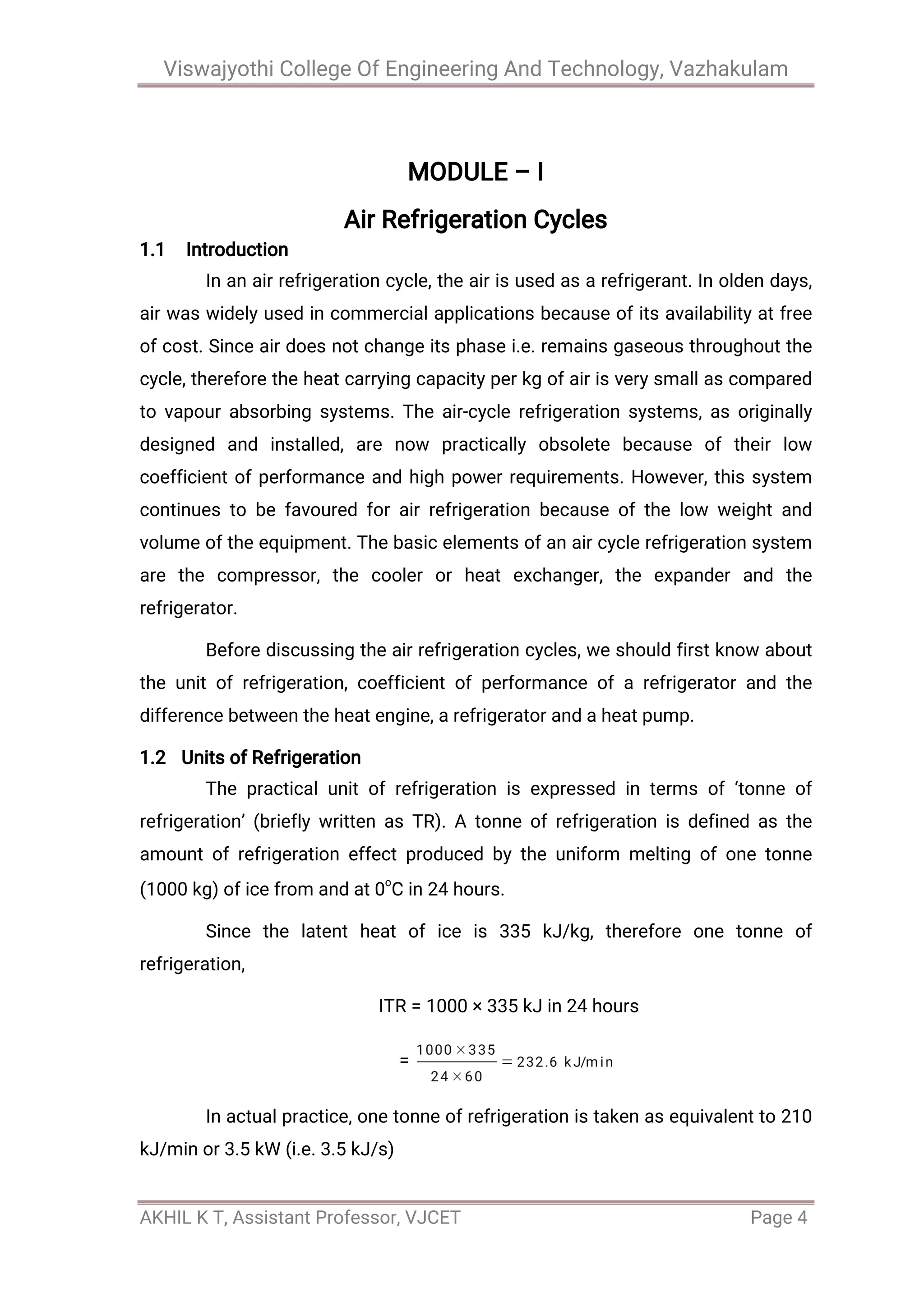 Refrigeration and air conditioning (full note) | PDF | Physics | Science
