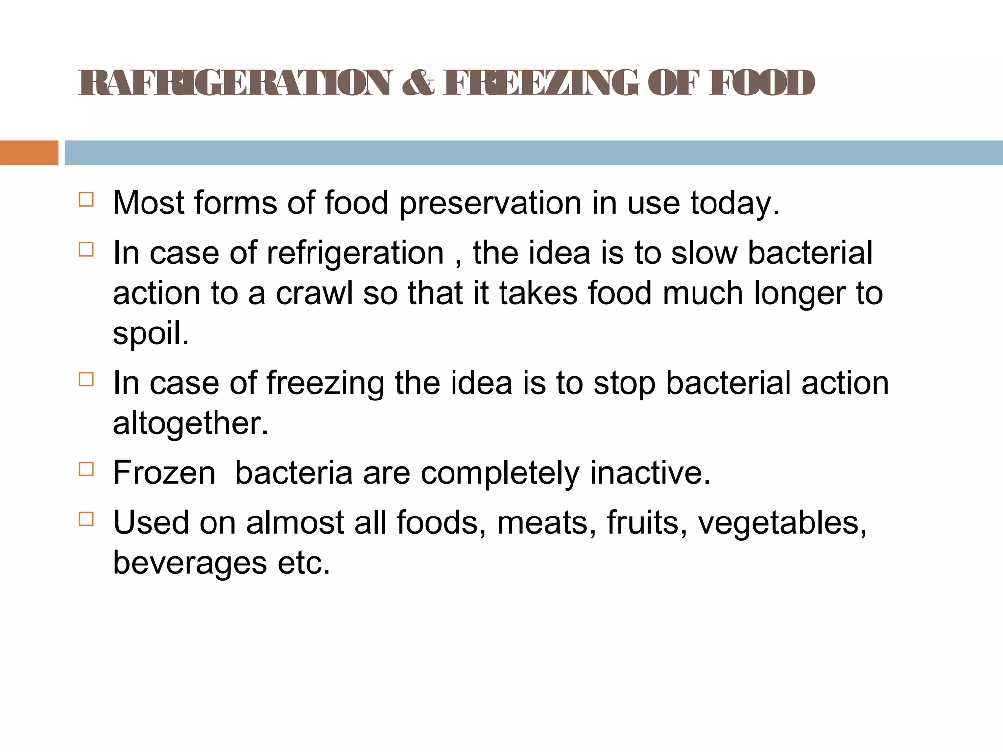 Refrigeration and freezing of foods (control of microorganisms) | PPT