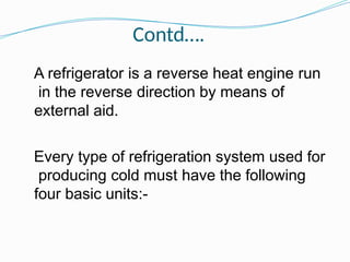 Different types of refrigeration system with Images | PPTX