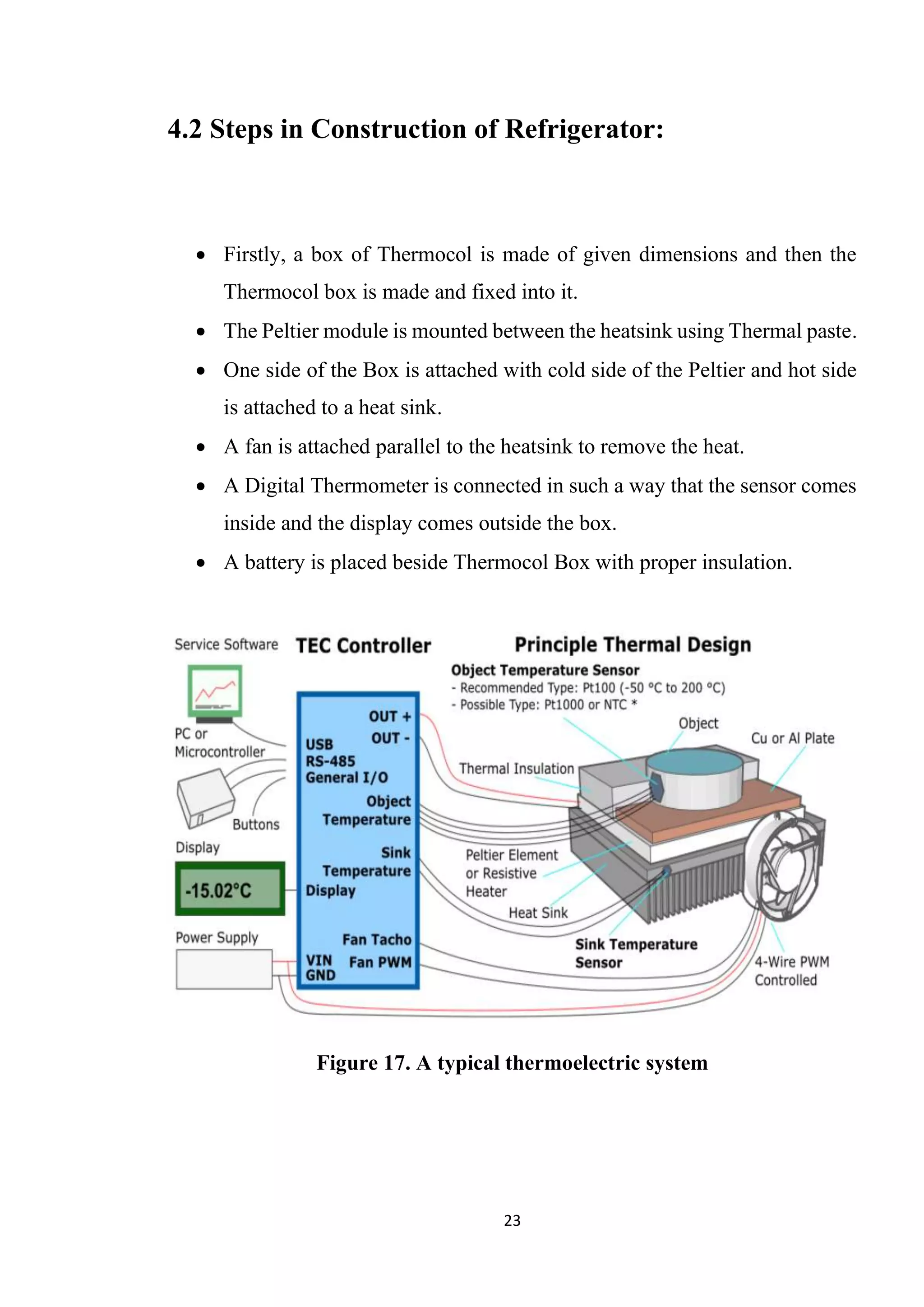 Refrigeration using peltier module system | PDF