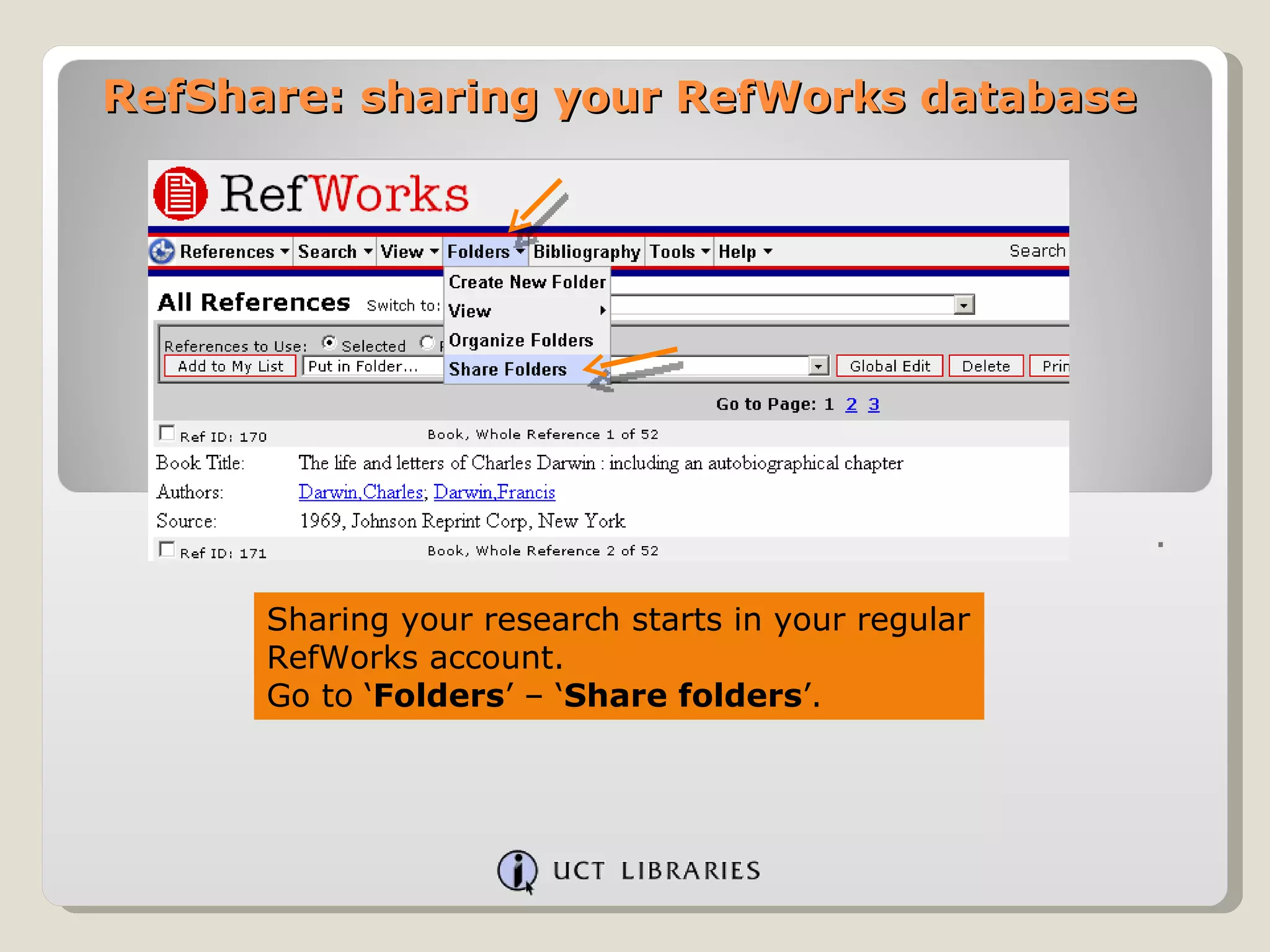 Ref Share – Sharing Your Ref Works Database | PPT