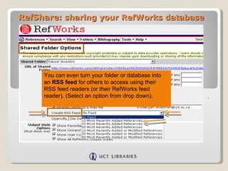 Ref Share – Sharing Your Ref Works Database | PPT