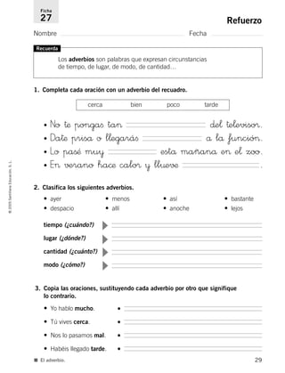 Refuerzo y ampliación lenguaje 4º | PDF