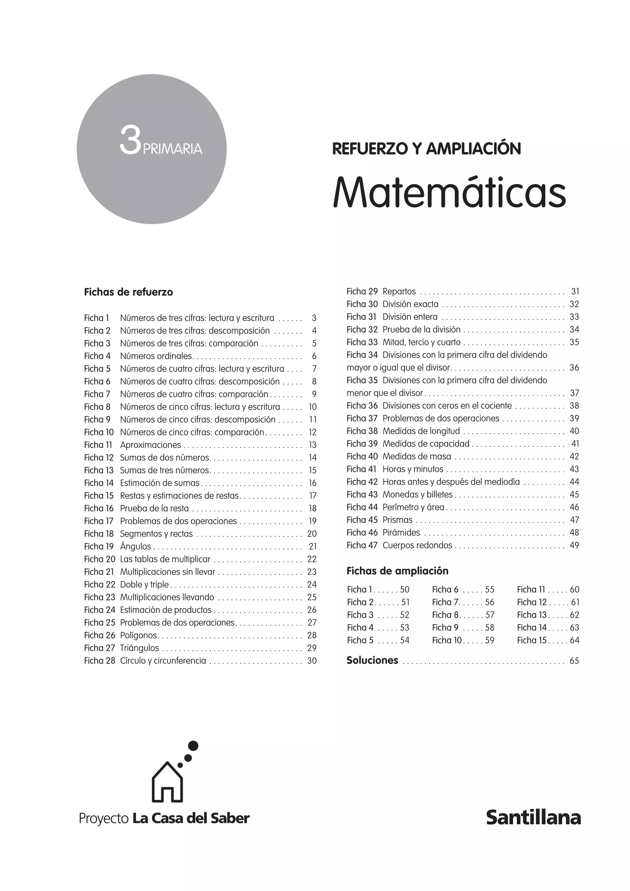 Refuerzo y ampliacion matematicas tercero | PDF
