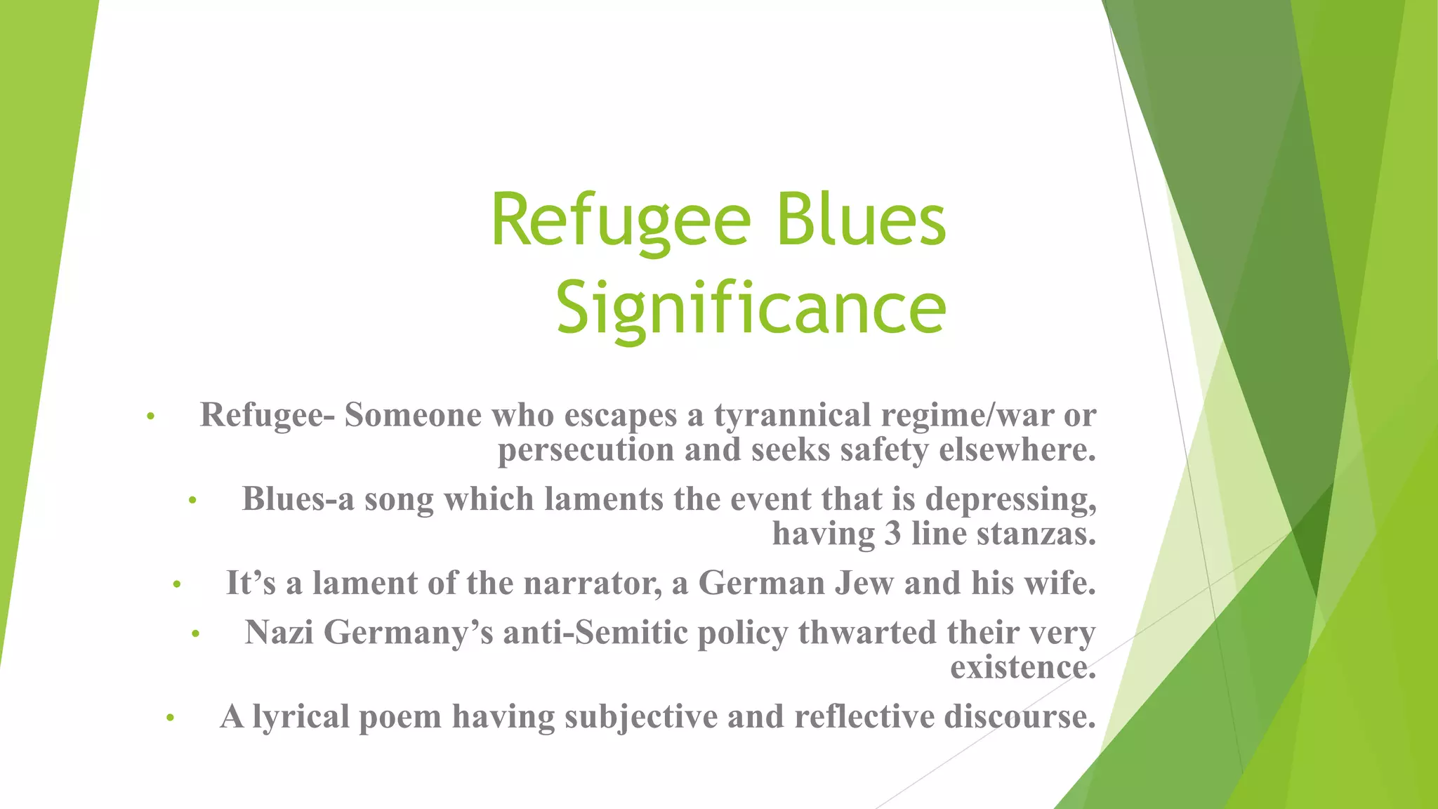 Refugee blues | PPTX