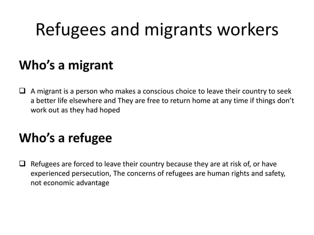 Refugees and migrant workers | PPT