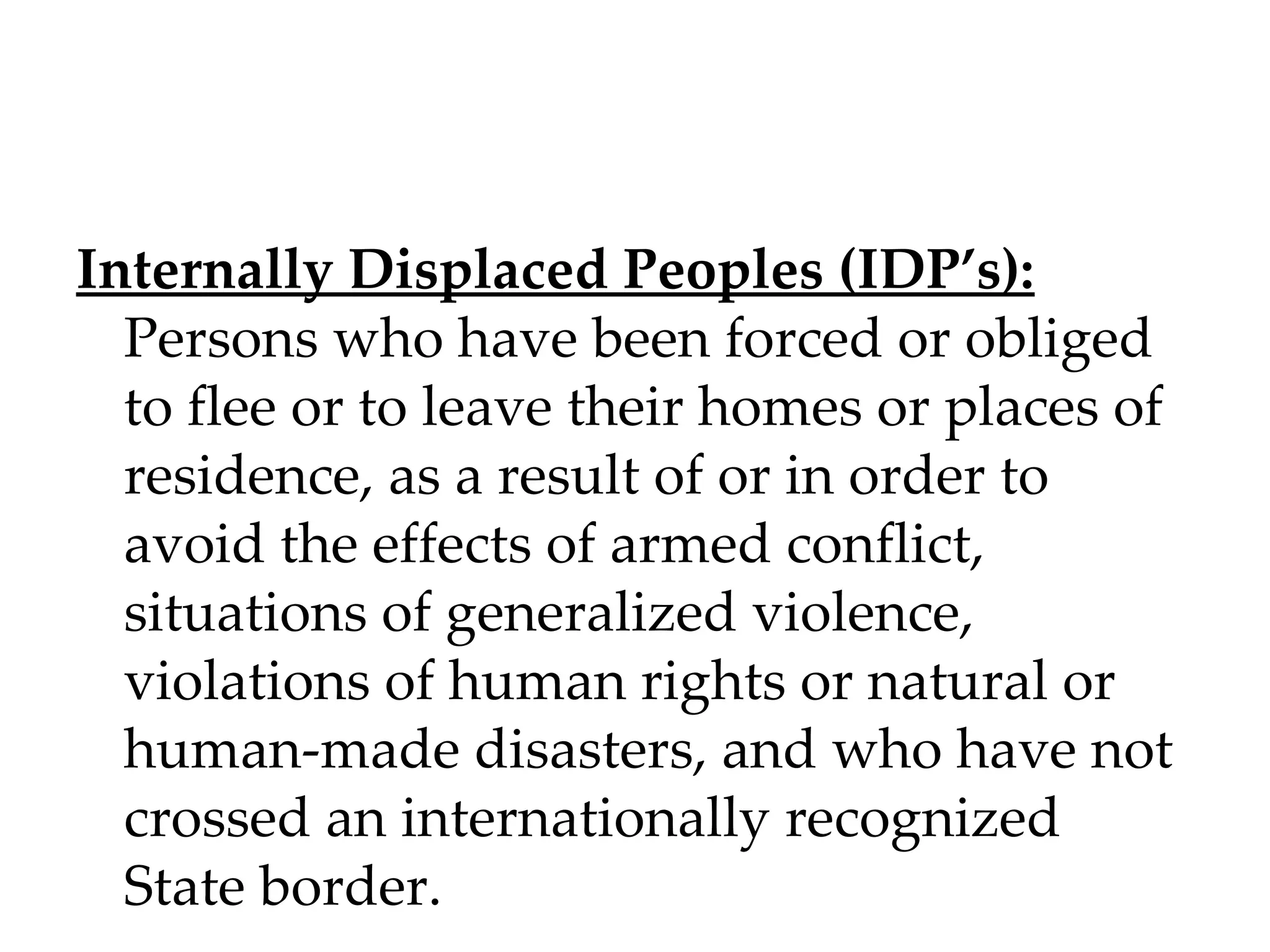 Refugees and Internally Displaced Peoples | PPT