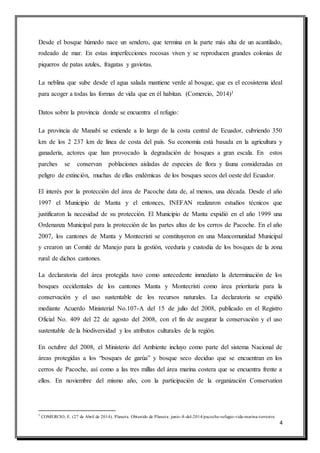 Refugio de vida silvestre marino costero pacoche | DOCX