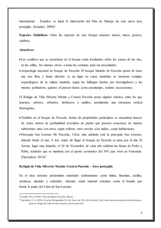 Refugio de vida silvestre marino costero pacoche | DOCX