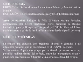 Refugio de vida silvestre marino costero pacoche | PPTX