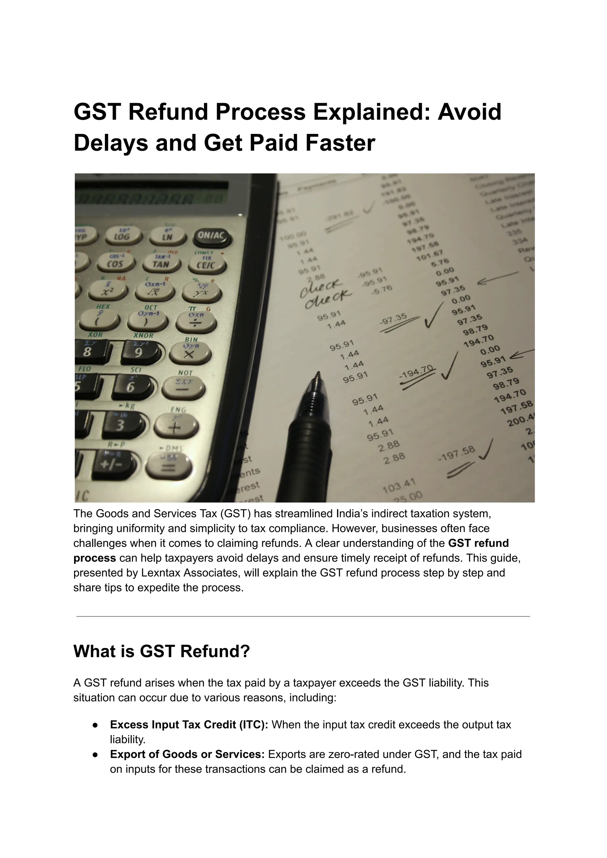 GST Refund Process Explained: Avoid Delays and Get Paid Faster | PDF