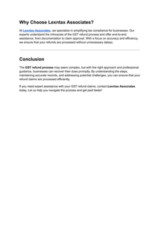 GST Refund Process Explained: Avoid Delays and Get Paid Faster | PDF