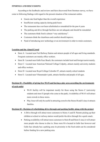 Refurbishing outlets of a fastfood restaurant (case study) | PDF