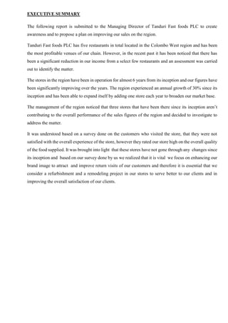 Refurbishing outlets of a fastfood restaurant (case study) | PDF