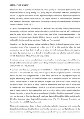 Refurbishing outlets of a fastfood restaurant (case study) | PDF