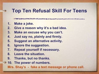 REFUSAL SKILLS.ppt