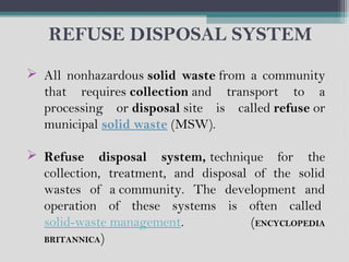 Refuse disposal system incineration | PPT