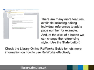 What does RefWorks do? | PPT